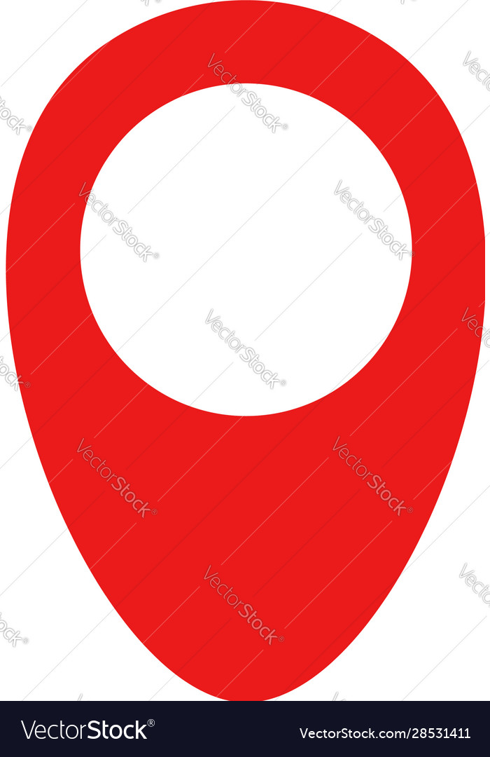 Red map pin icon in flat style pointer symbol Vector Image