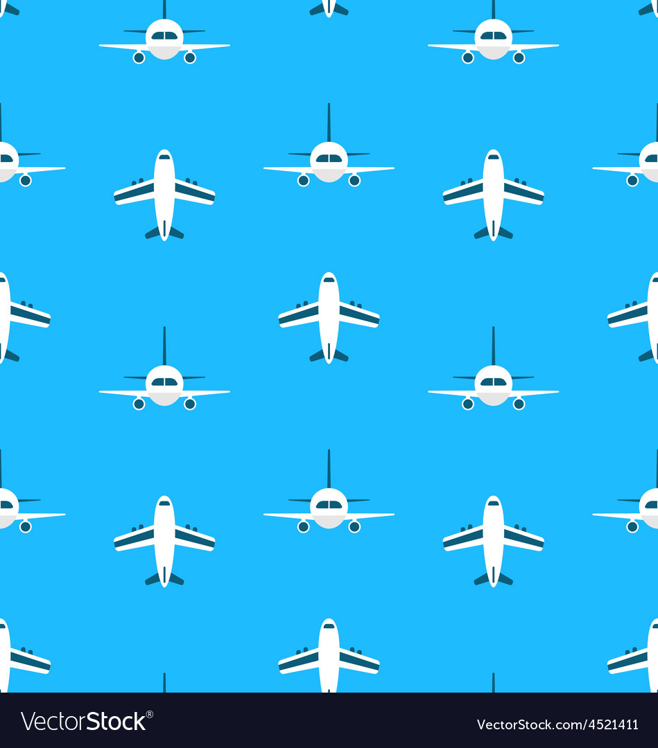 Seamless pattern with airplanes Royalty Free Vector Image