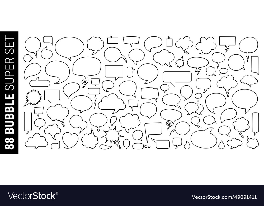 Speech bubble set talk cloud Royalty Free Vector Image