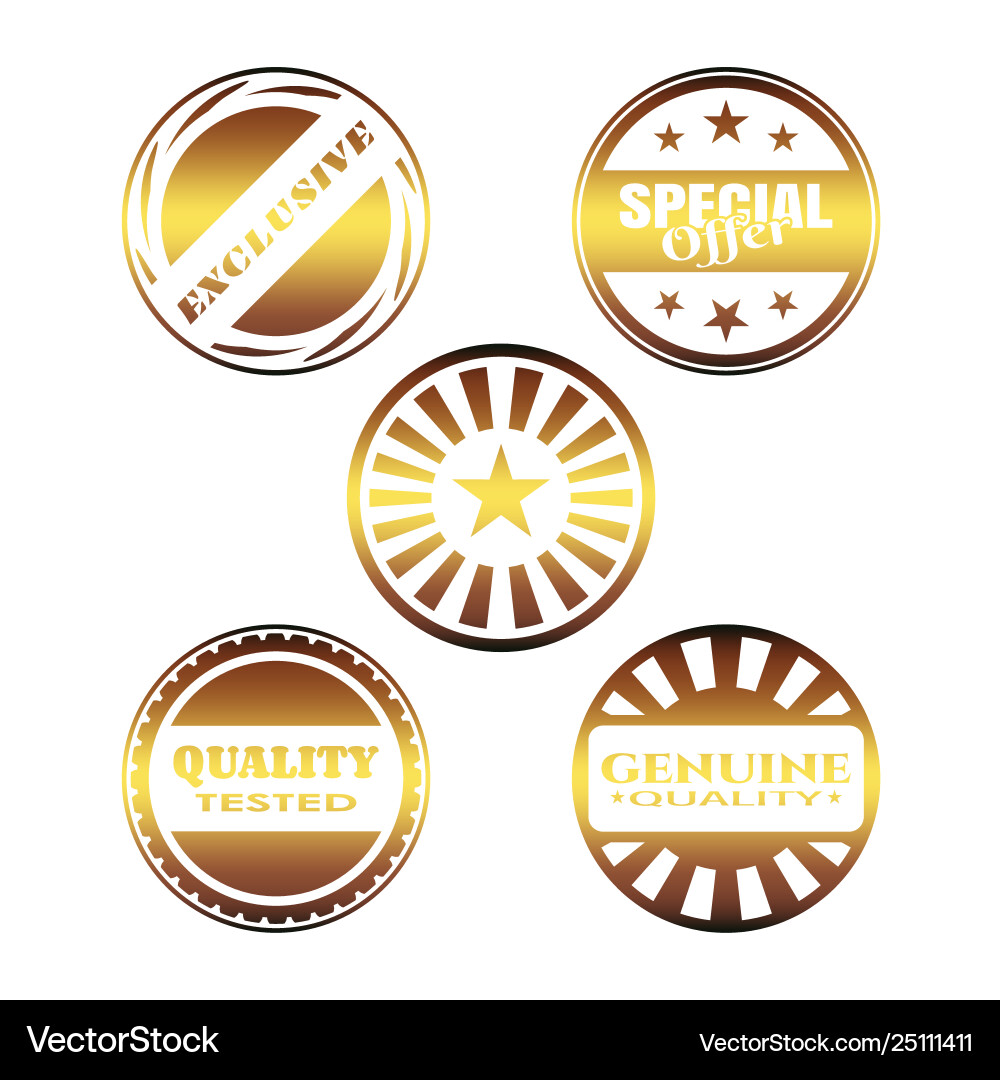 Stamps and stickers icons set Royalty Free Vector Image