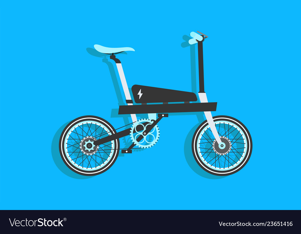 Bike white blue and black electric bicycle Vector Image