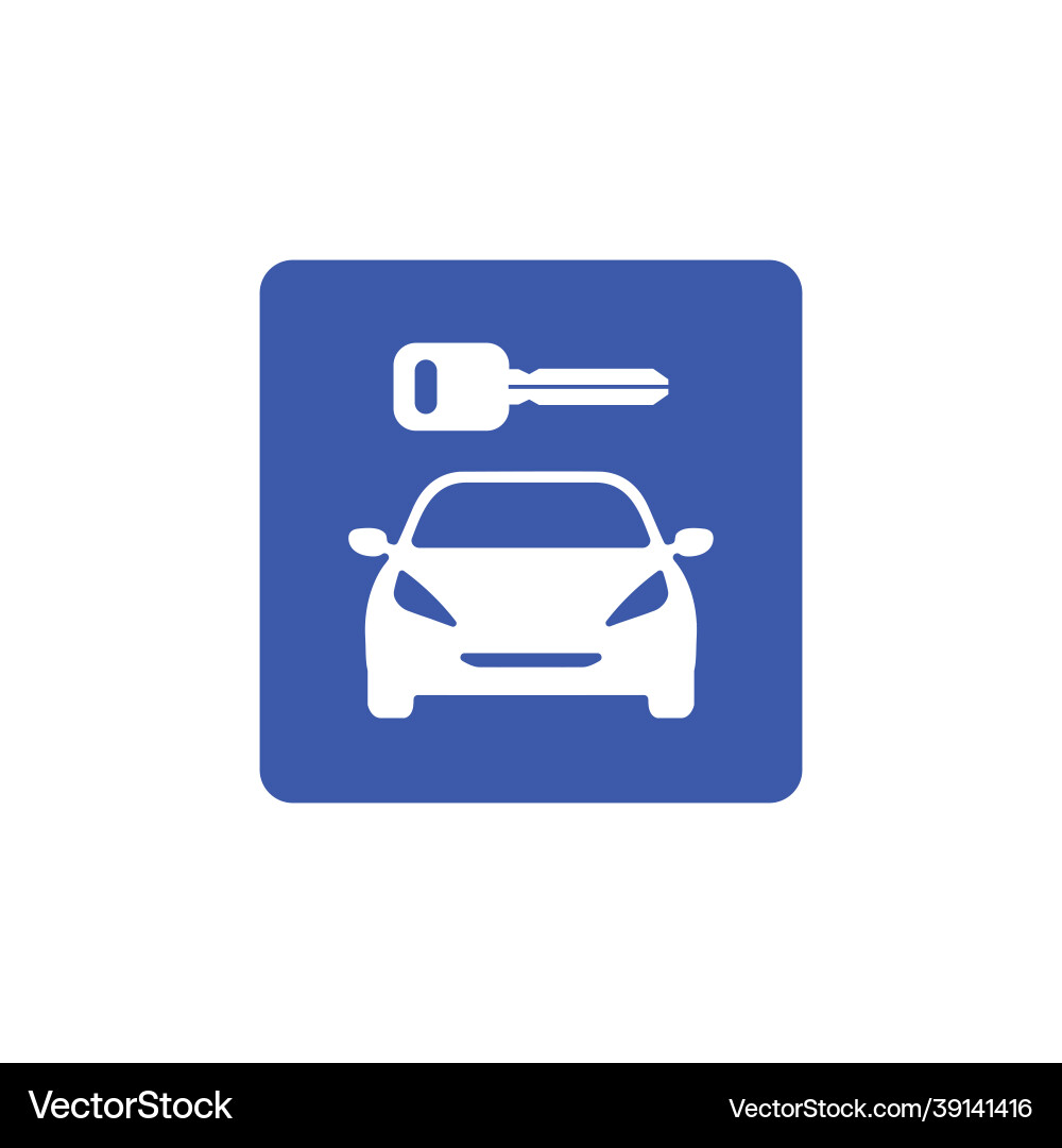 Blue car rental sign Royalty Free Vector Image