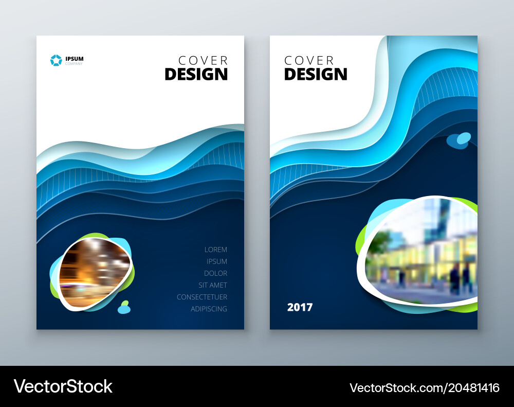 Cover design template paper carve abstract Vector Image