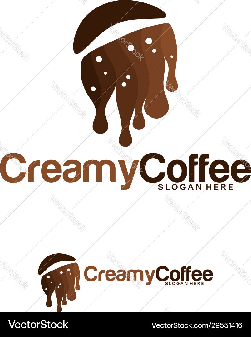 Creamy coffee logo designs concept chocolate Vector Image