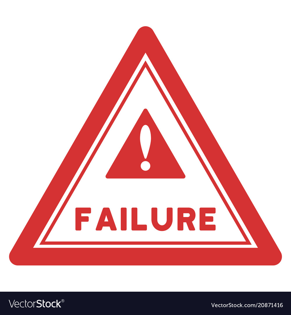 Failure triangle seal template Royalty Free Vector Image