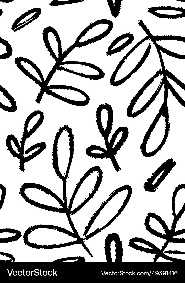 Floral abstract hand drawn flower seamless Vector Image