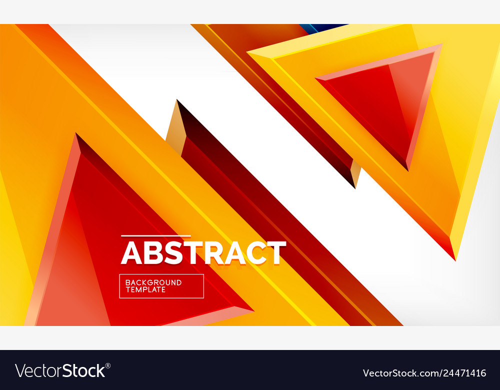 Flying triangles composition geometric background Vector Image