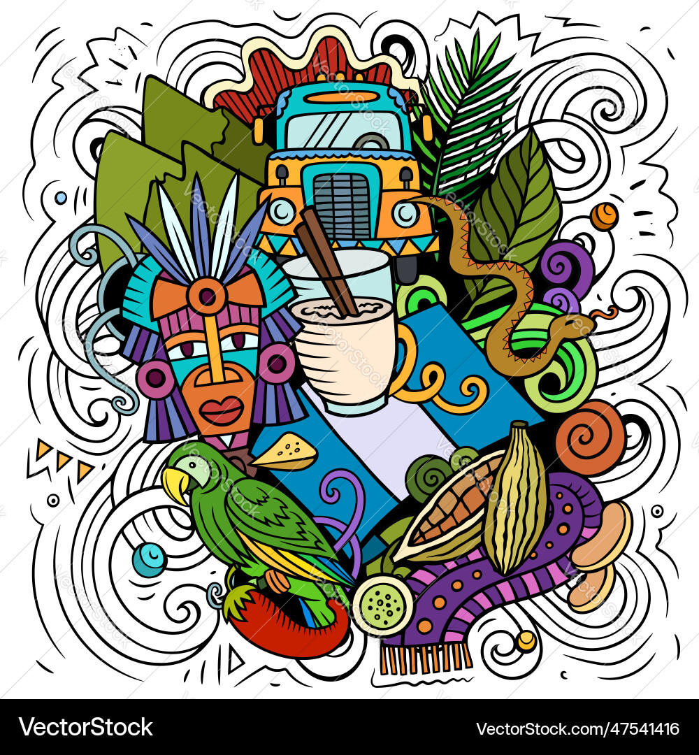 Guatemala cartoon doodle funny Royalty Free Vector Image