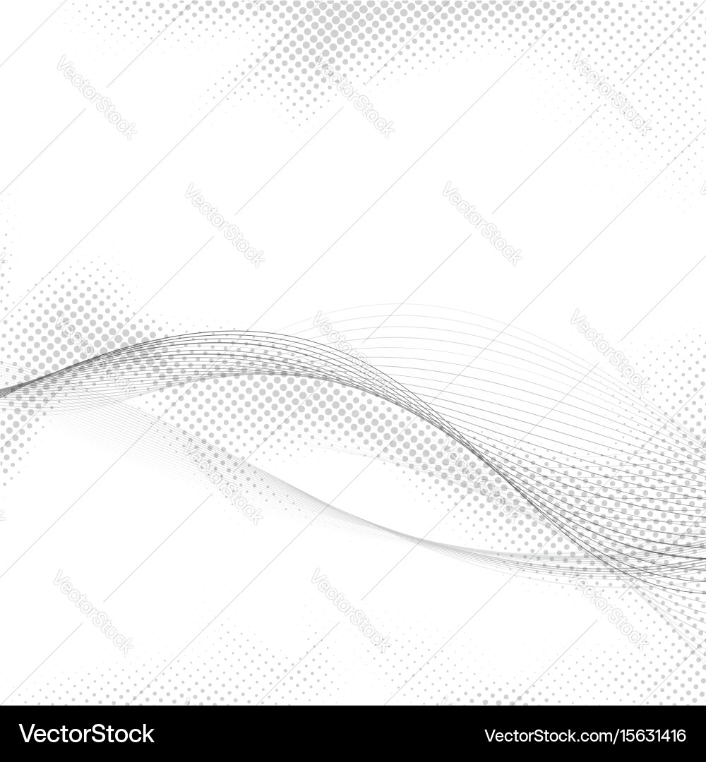 Halftone greyscale swoosh lines and dots Vector Image