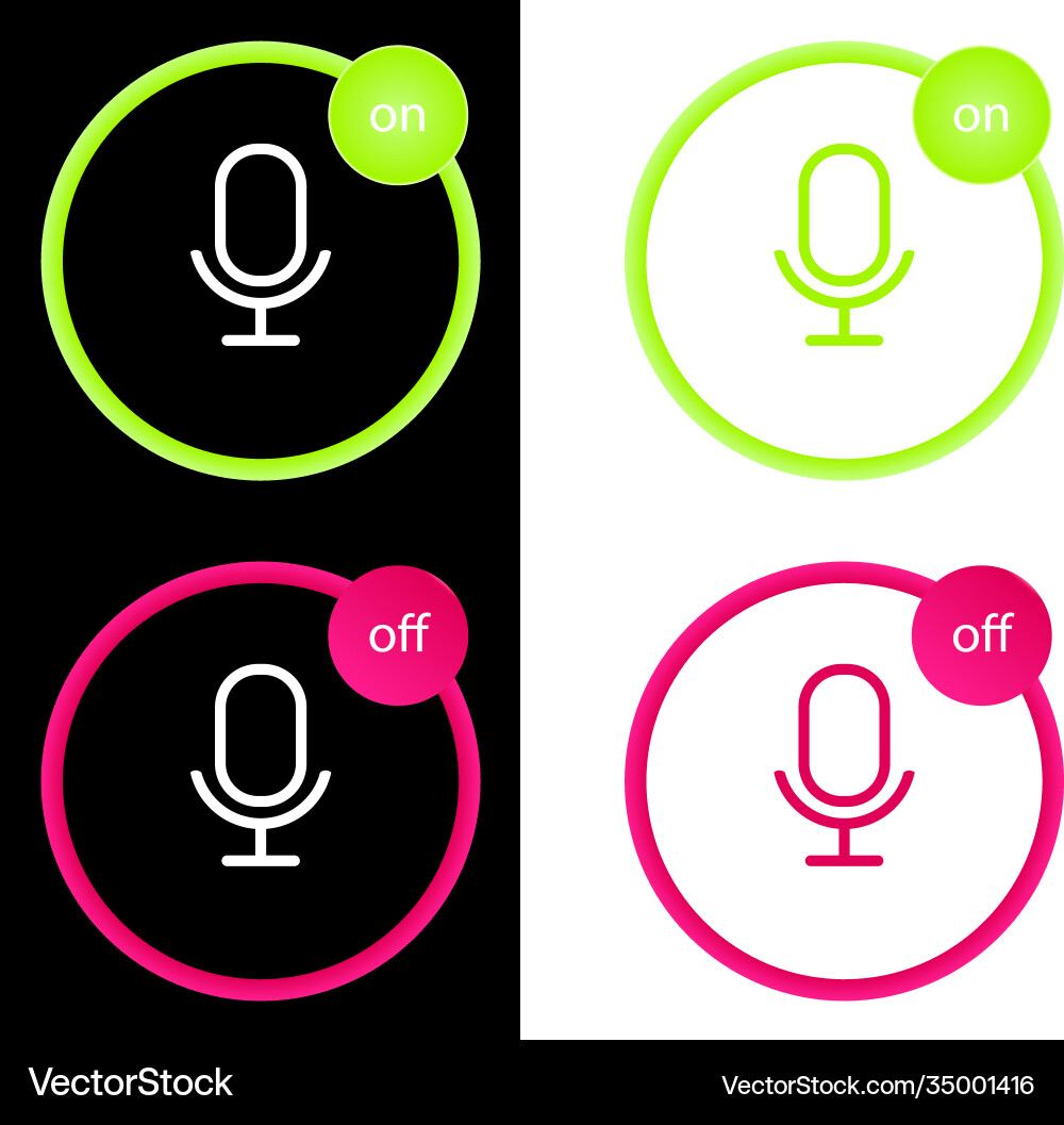 Microphone four color glass button ui ux icon Vector Image