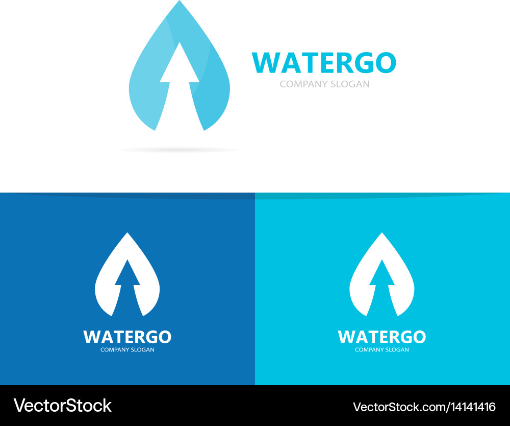 Oil and arrow up logo combination drop Royalty Free Vector