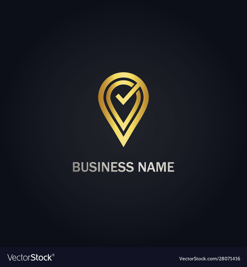 Point position pin logo Royalty Free Vector Image