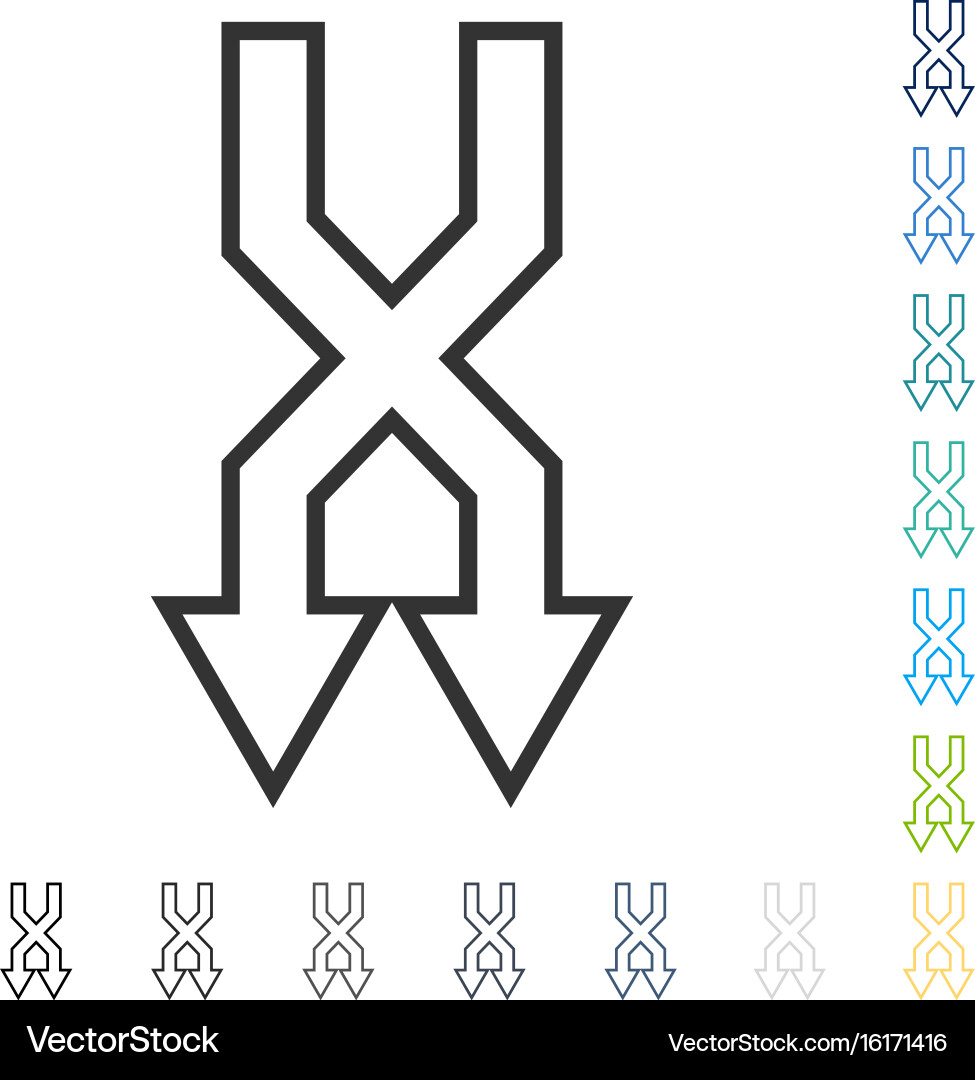 Shuffle Arrows Down Icon Royalty Free Vector Image