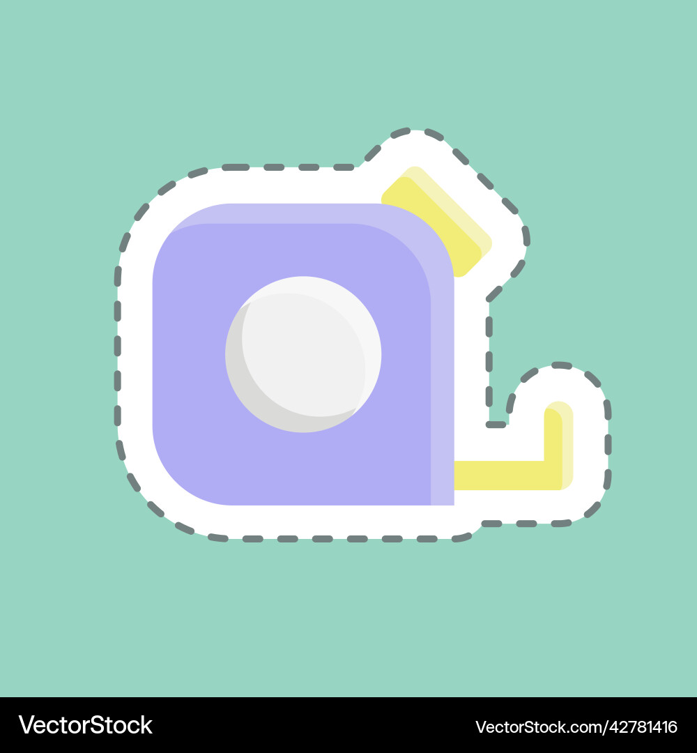 Sticker line cut tape measure suitable Royalty Free Vector