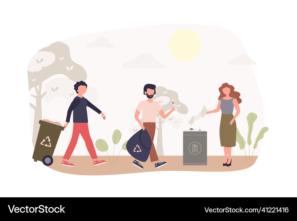 Waste recycling and environmental protection Vector Image