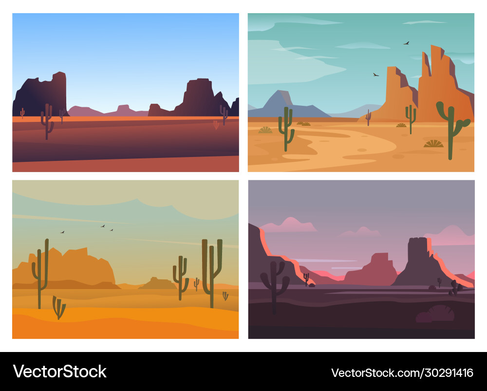 Wild desert arizona high stone rocks cactuses Vector Image