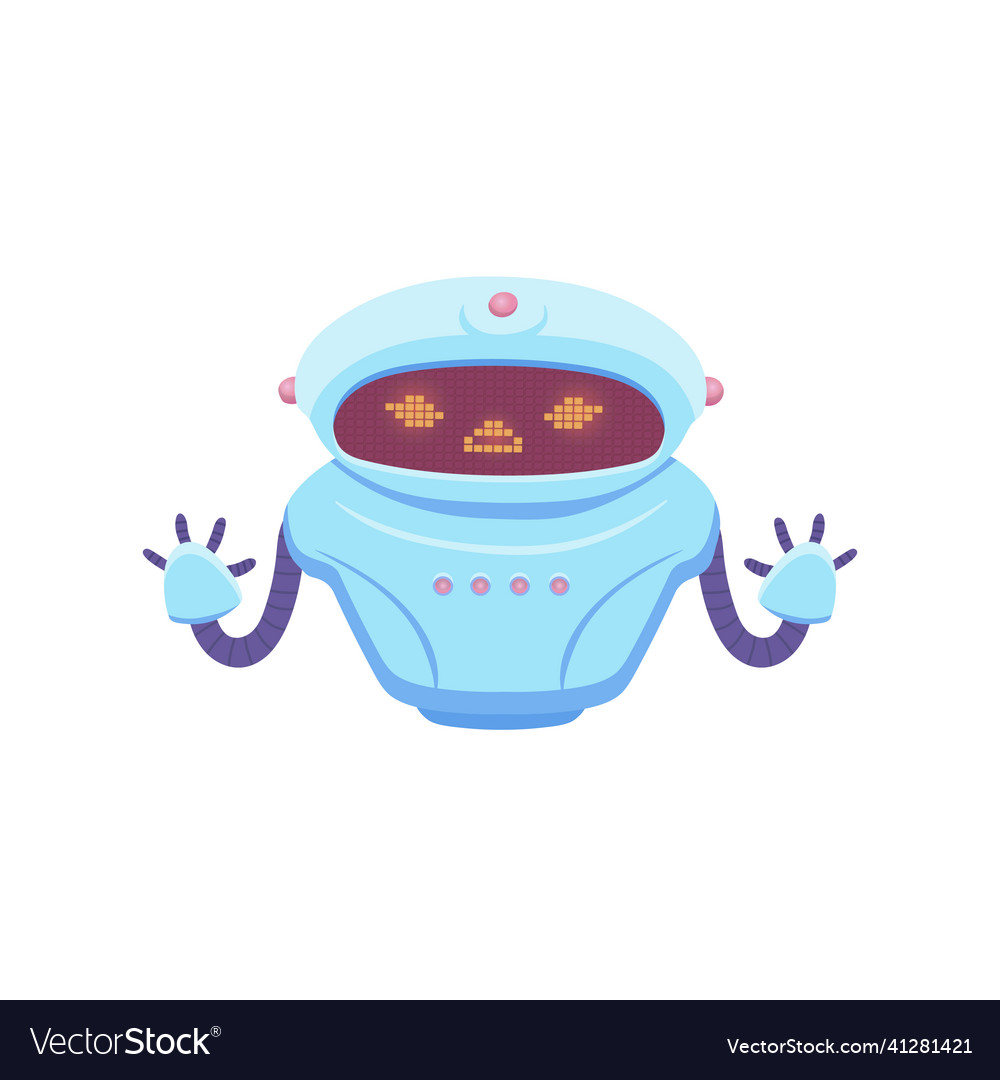 Angry and sad chatbot cartoon character flat Vector Image Angry and sad chatbot cartoon character flat Vector Image
