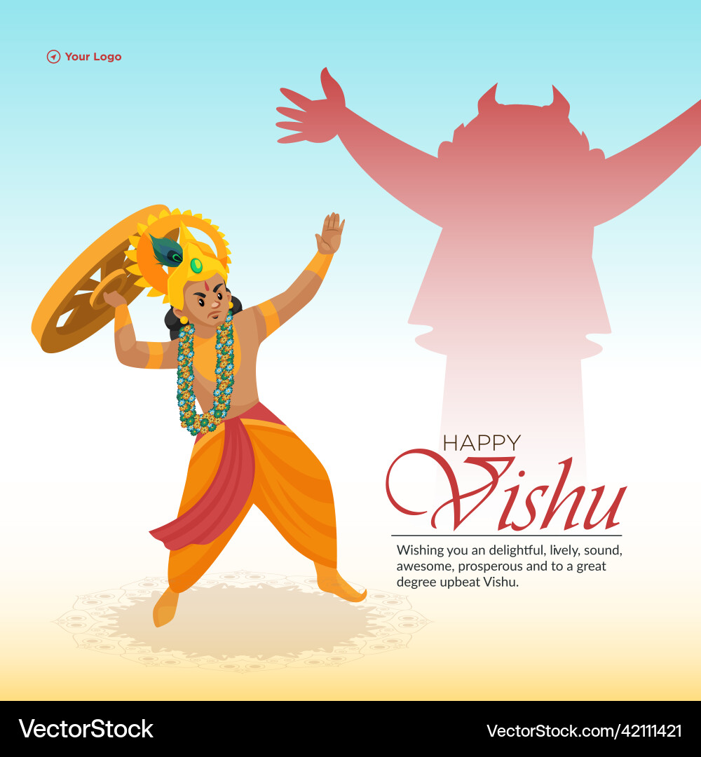 Banner design of happy vishu Royalty Free Vector Image