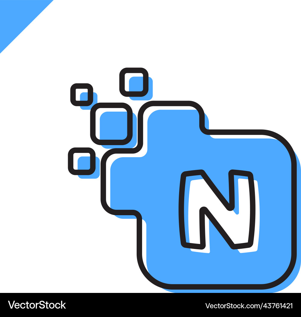 Business corporate square letter n font logo Vector Image