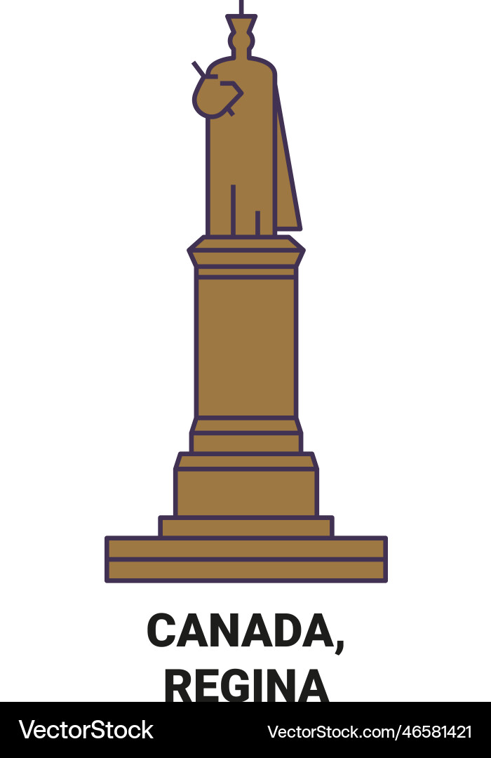 Canada regina travel landmark Royalty Free Vector Image