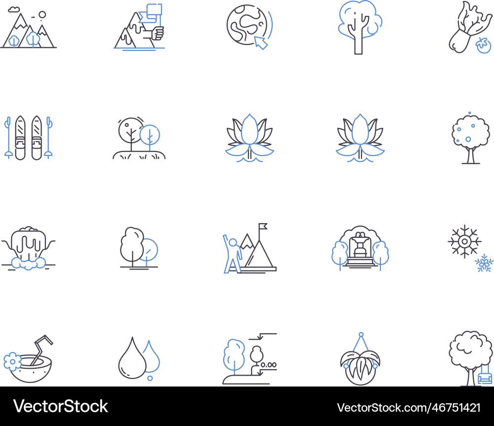 Climate outline icons collection heat Royalty Free Vector