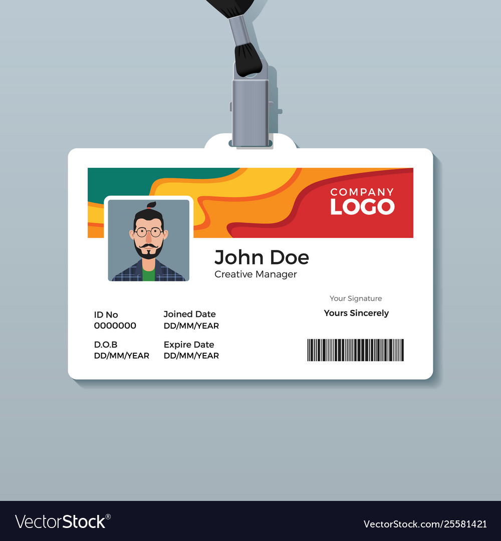 Creative id card template Royalty Free Vector Image