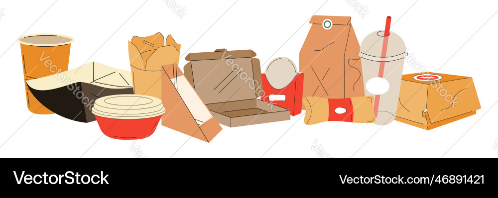 Food takeaway carton package lunch boxes Vector Image