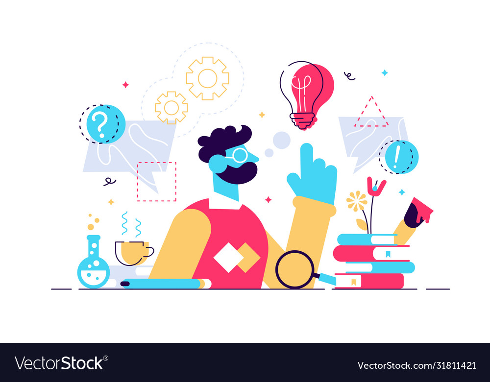 Genius flat tiny Royalty Free Vector Image - VectorStock