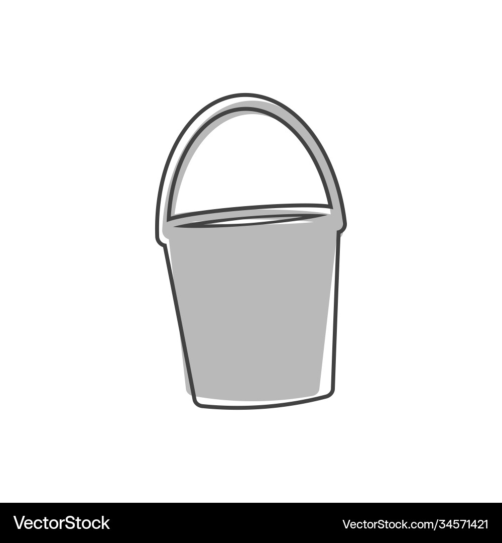 Icon bucket cartoon style on white isolated Vector Image
