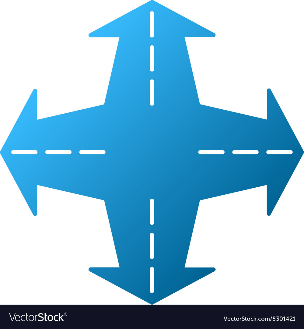 Intersection directions gradient icon Royalty Free Vector