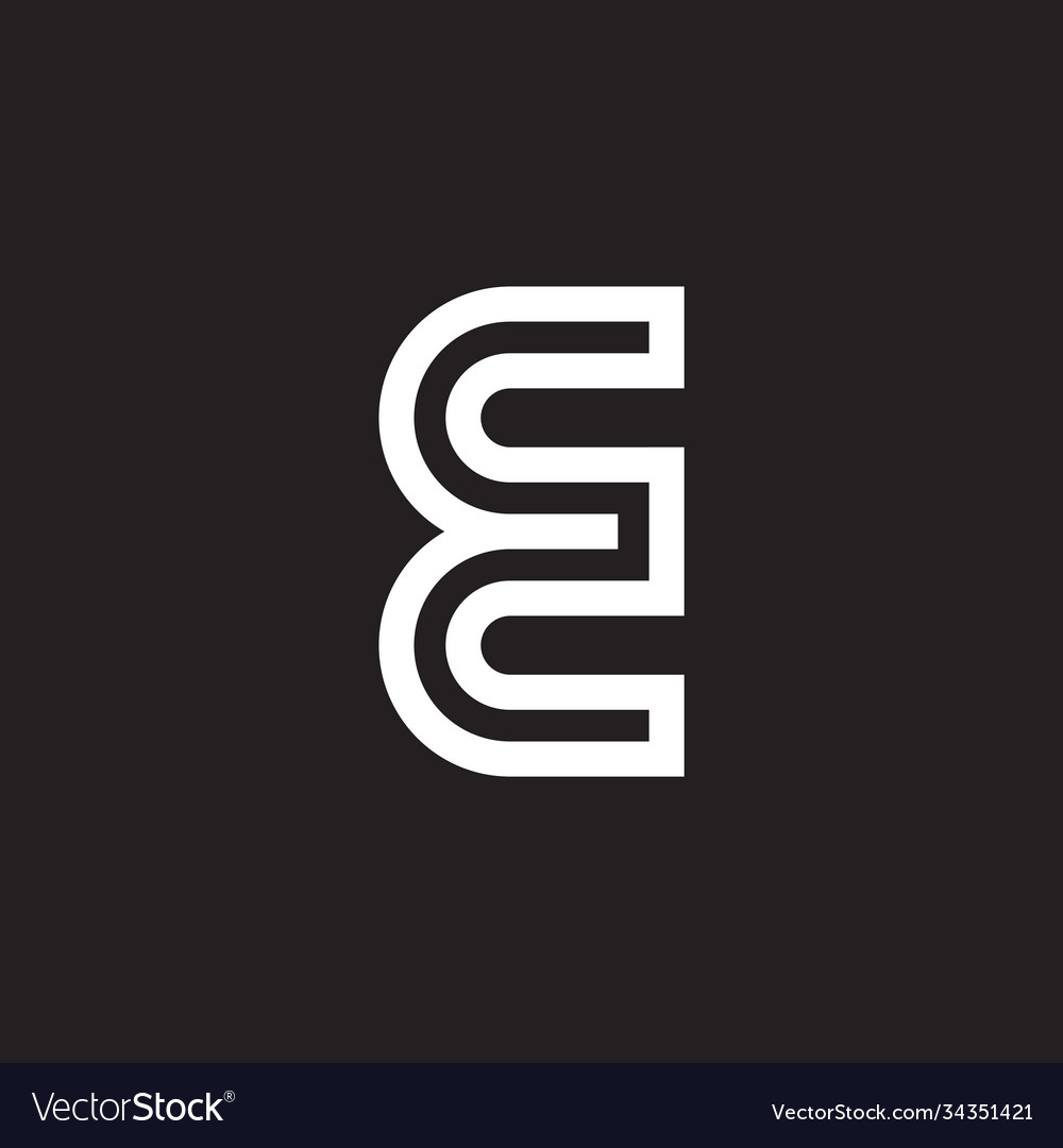 Letters e linear geometric simple logo Royalty Free Vector