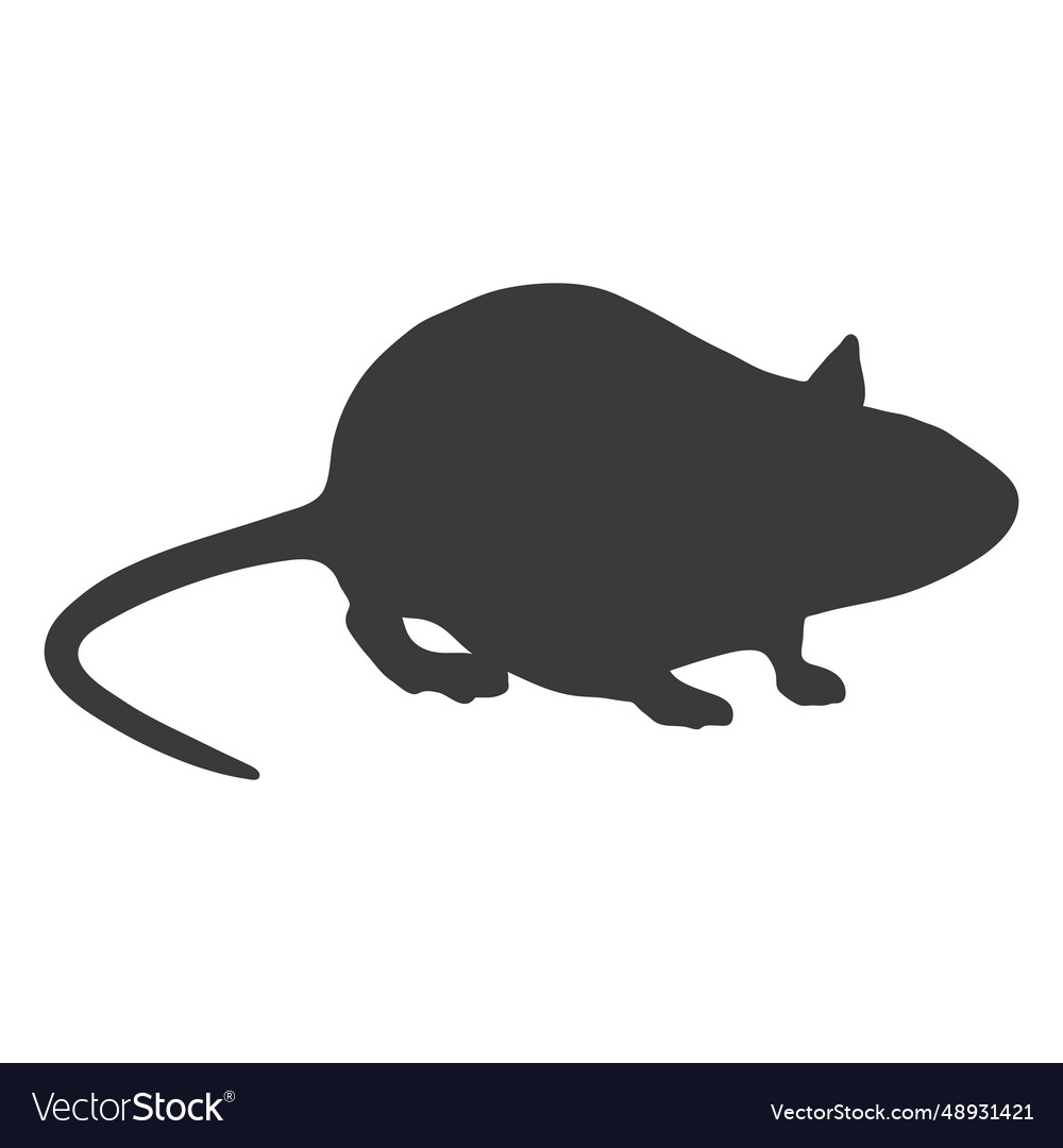 Mouse side view silhouette Royalty Free Vector Image