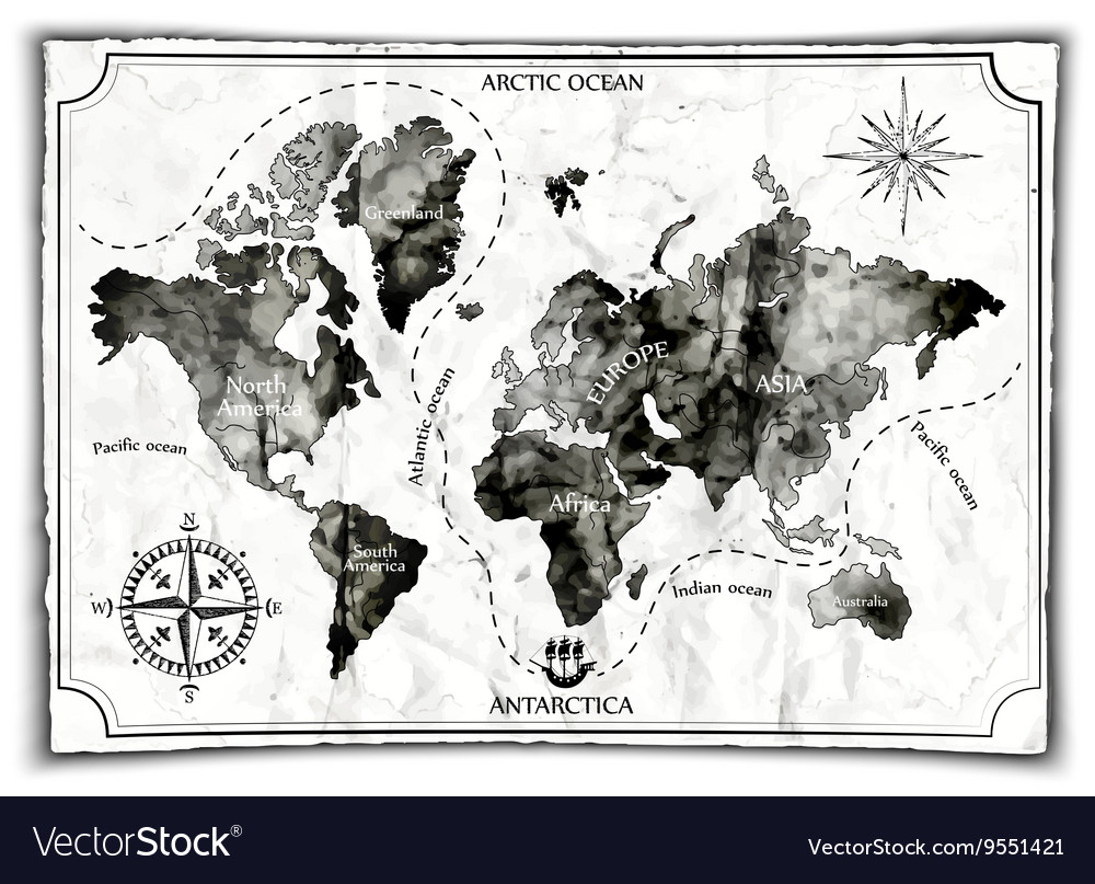Old map Royalty Free Vector Image - VectorStock