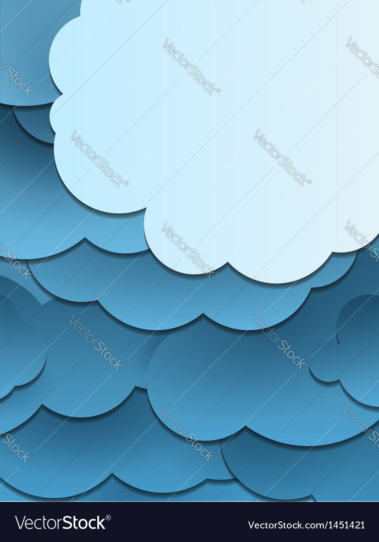 Paper cut clouds background Royalty Free Vector Image