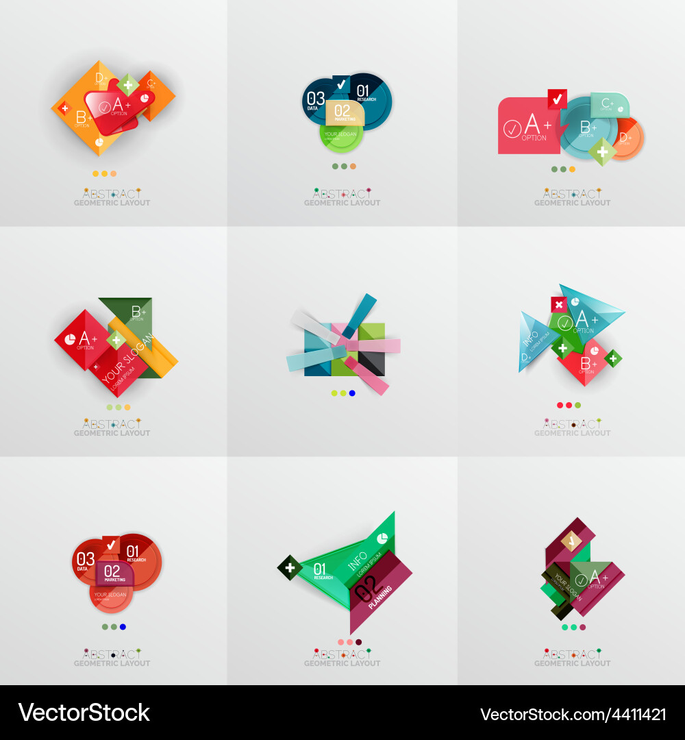 Set of paper graphic layouts Royalty Free Vector Image
