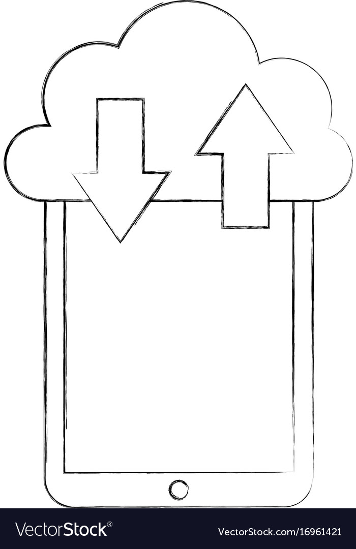 Smartphone device with cloud computing Royalty Free Vector