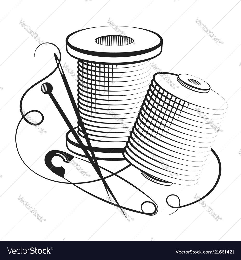 Spools thread for sewing Royalty Free Vector Image