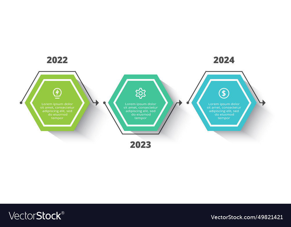 Timeline with 3 elements infographic template Vector Image