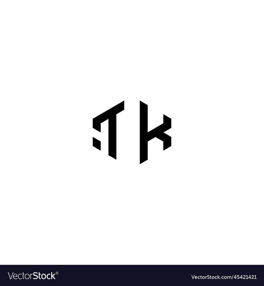 Tk geometric abstract concept logo initial Vector Image