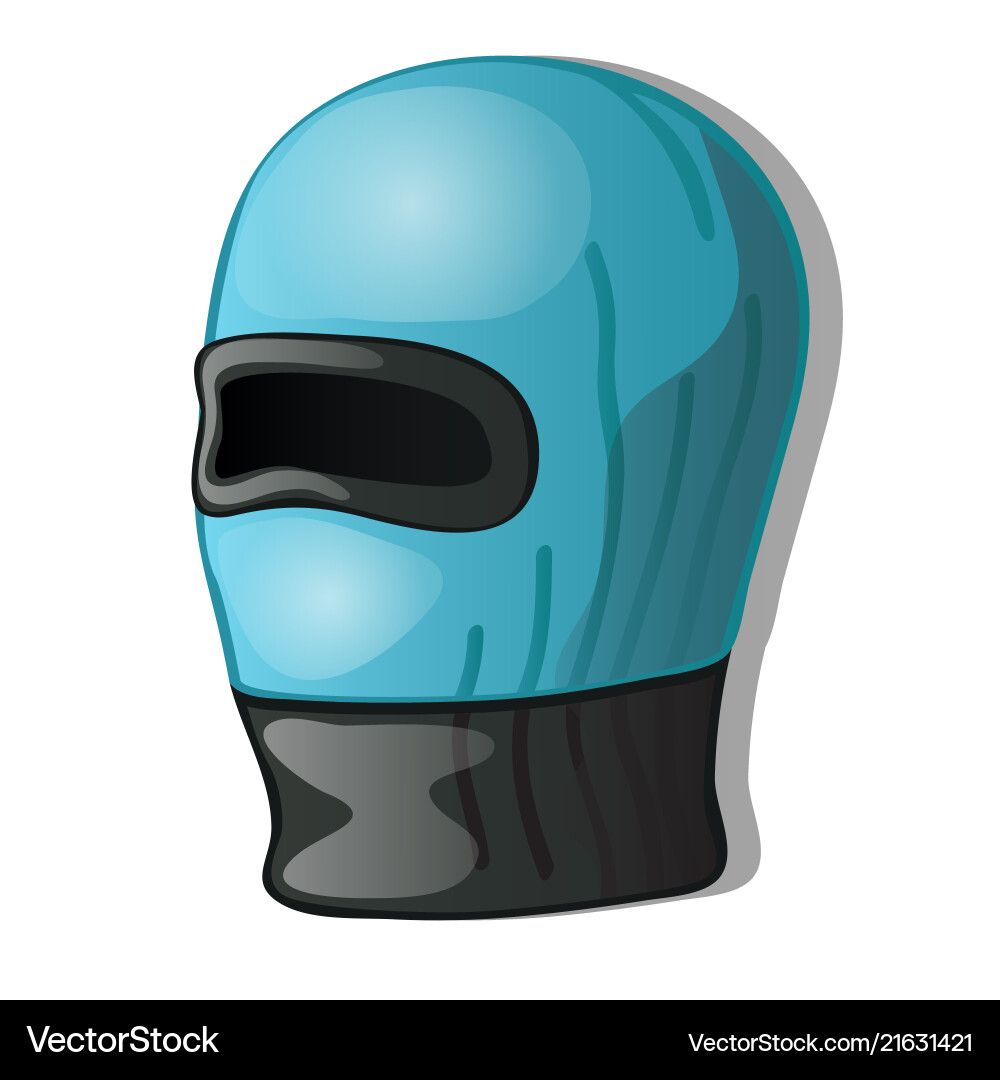 Winter hat helmet blue color isolated on a white Vector Image