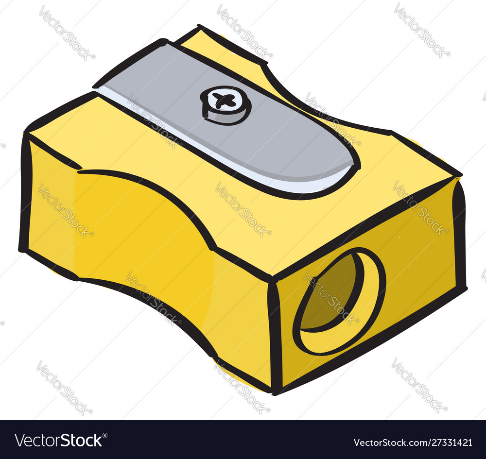Yellow sharpener on white background Royalty Free Vector