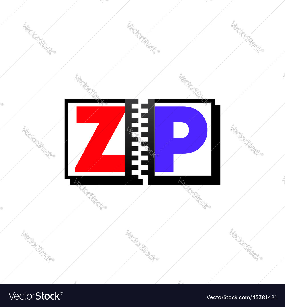 Zip security logo concept design Royalty Free Vector Image