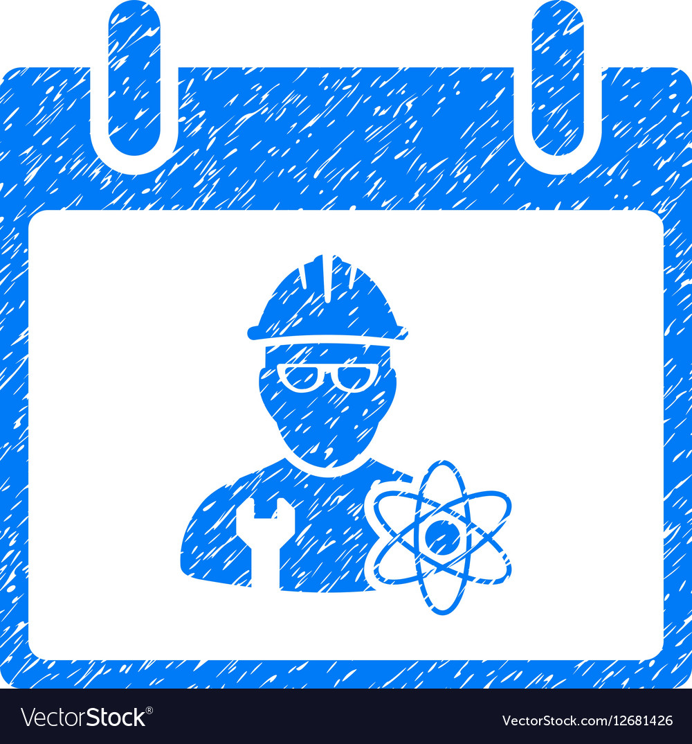 Atomic engineer calendar day grainy texture icon Vector Image Atomic engineer calendar day grainy texture icon Vector Image