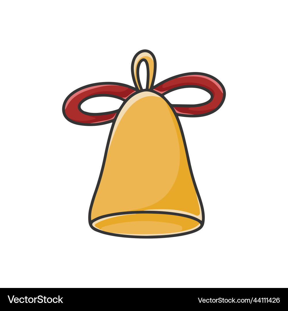 Bell decorated with bow cartoon clipart Royalty Free Vector
