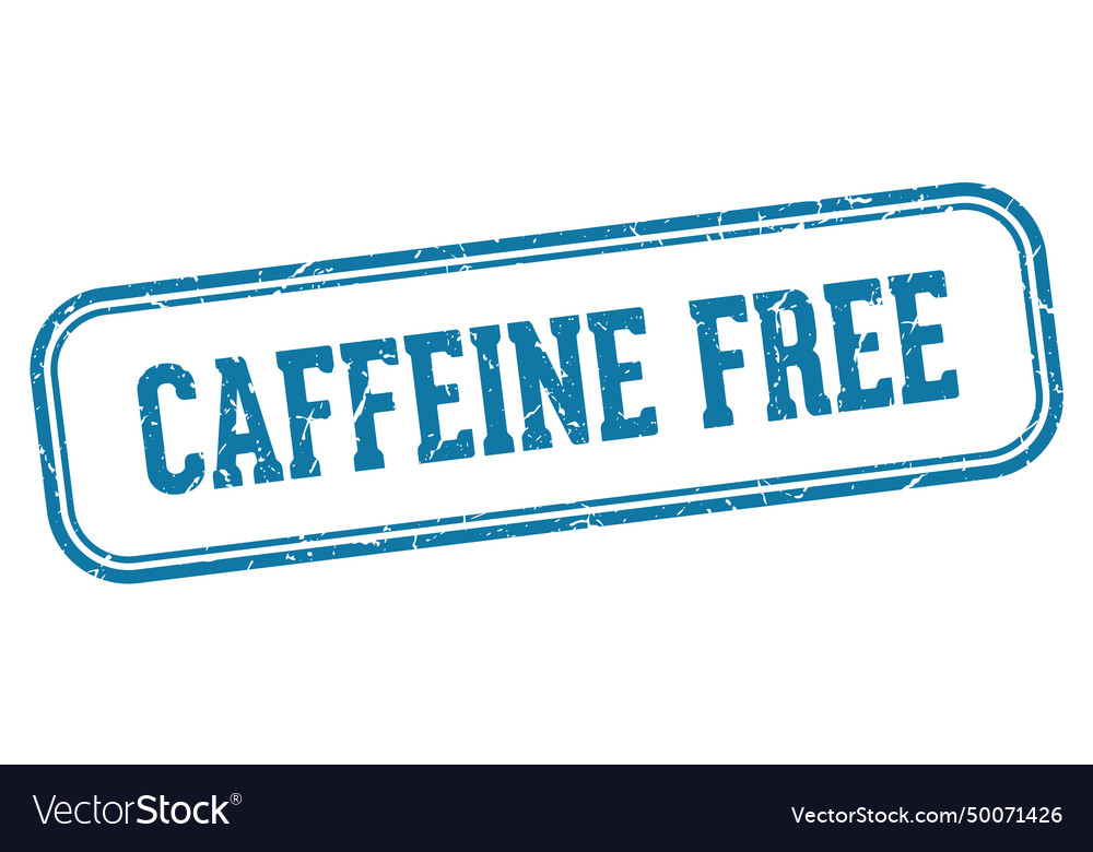 Caffeine free stamp rectangular Royalty Free Vector Image