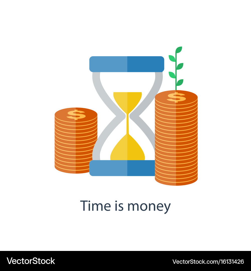 Compound interest time is money pension fund Vector Image