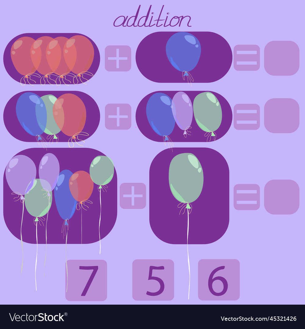 Count the balloons in the picture and put Vector Image
