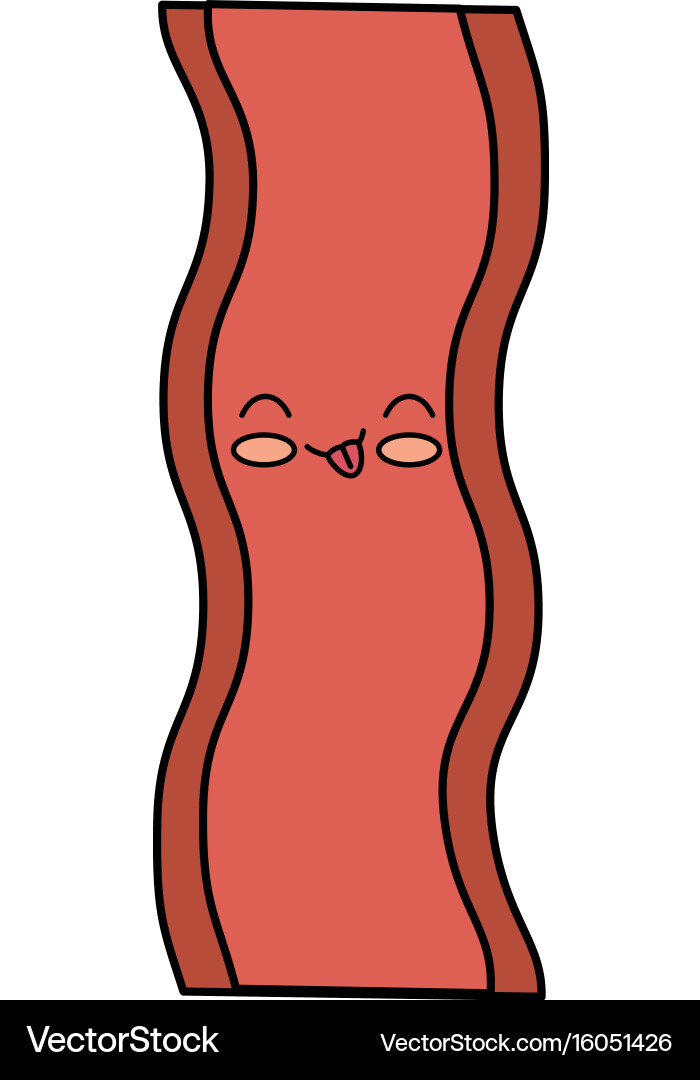 Delicious bacon kawaii character Royalty Free Vector Image
