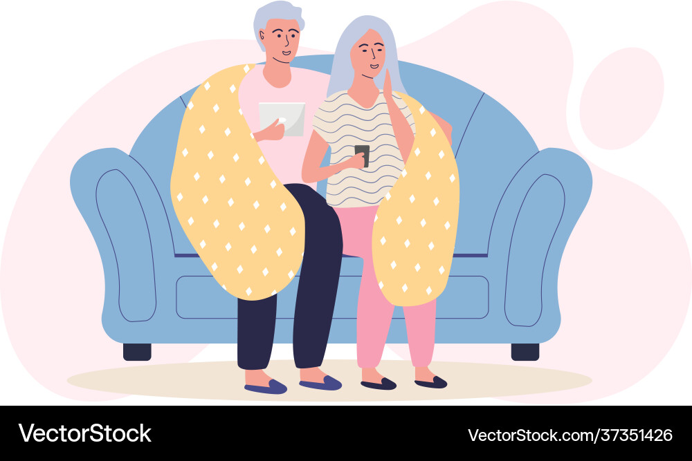 Elderly people with mobile phone and tablet Vector Image