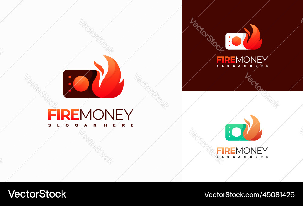 Fire money logo designs concept fast pay logo Vector Image